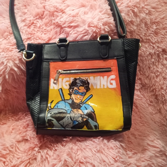 None | Bags | Nightwing Custom Painted Purse | Poshmark